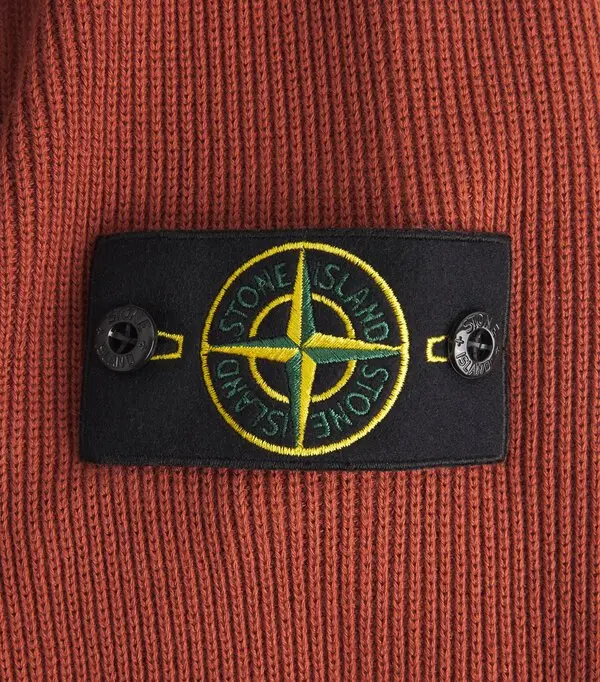 Stone Island Cotton Rib-knit Compass Sweater - Red