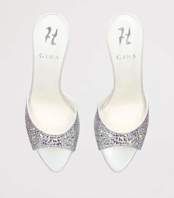 GINA Crystal Comet Mules 50 - White