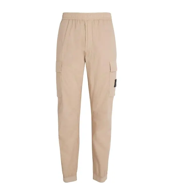 Stone Island Stretch-cotton Cargo Trousers - Beige