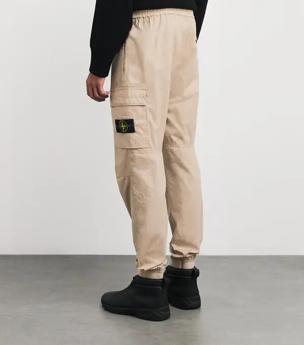 Stone Island Stretch-cotton Cargo Trousers - Beige