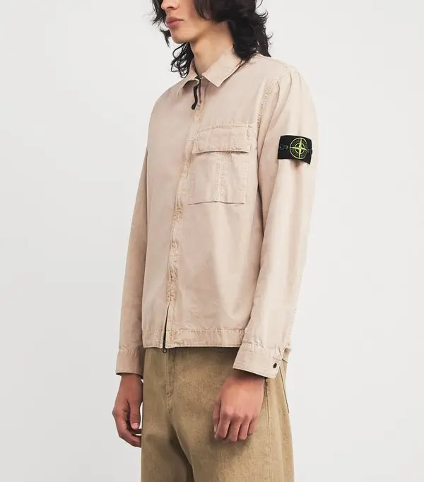 Stone Island Organic Cotton Canvas Jacket - Beige