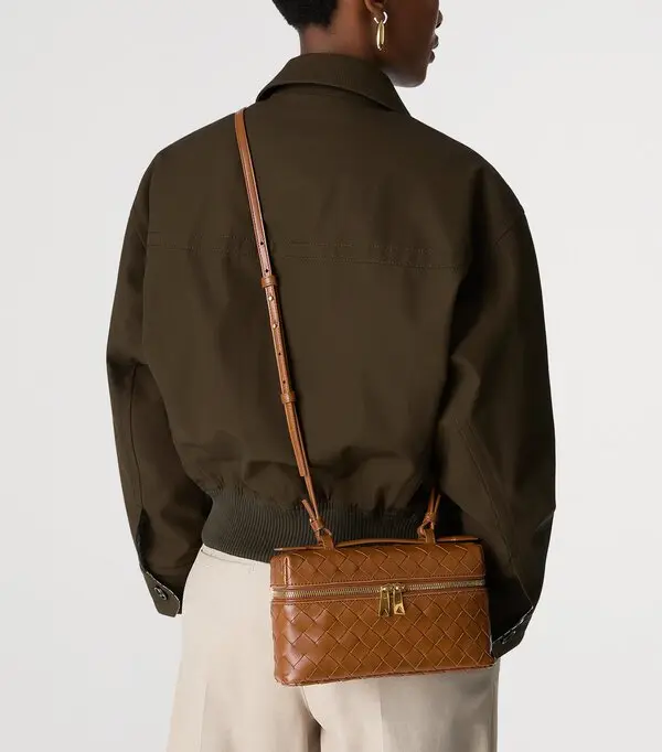 Bottega Veneta Leather Intrecciato Bang Bang Vanity Case Bag - Brown