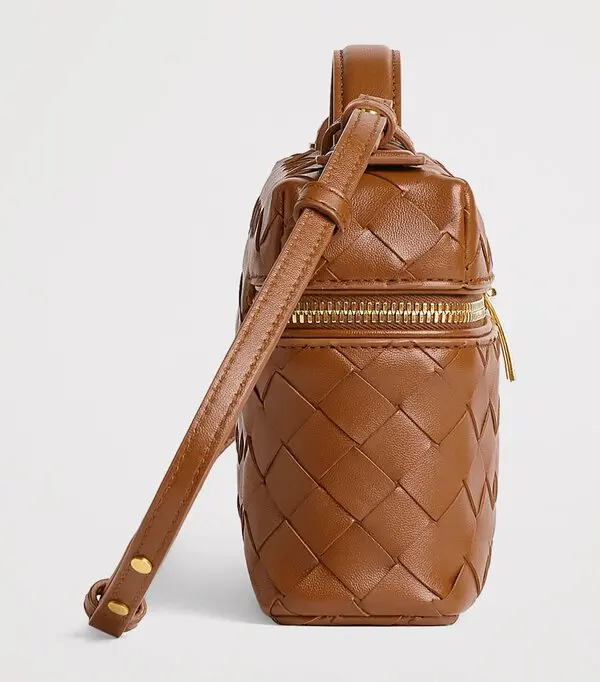 Bottega Veneta Leather Intrecciato Bang Bang Vanity Case Bag - Brown