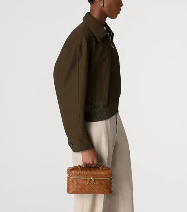 Bottega Veneta Leather Intrecciato Bang Bang Vanity Case Bag - Brown