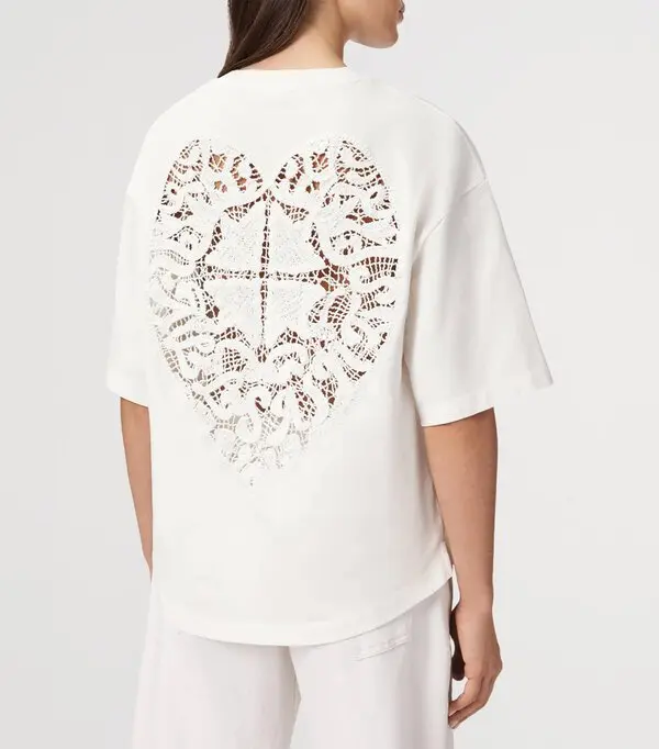 ALLSAINTS Organic Cotton Embroidered Amelie T-shirt - White