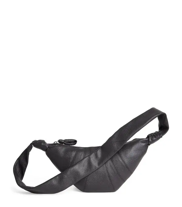 LEMAIRE Small Grained Leather Croissant Cross-body Bag - Brown