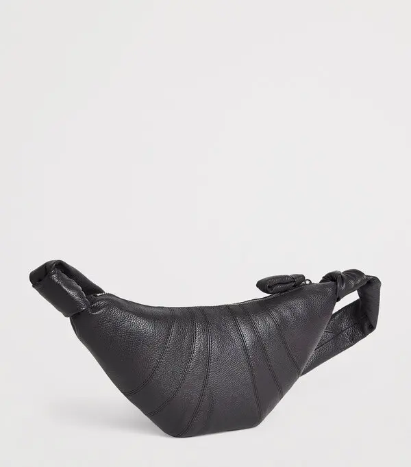 LEMAIRE Small Grained Leather Croissant Cross-body Bag - Brown