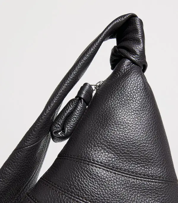 LEMAIRE Small Grained Leather Croissant Cross-body Bag - Brown