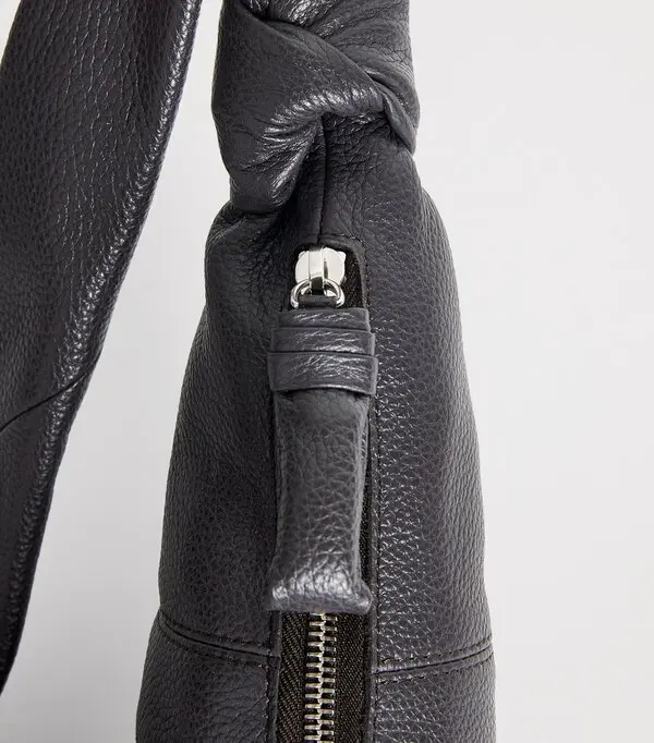 LEMAIRE Small Grained Leather Croissant Cross-body Bag - Brown