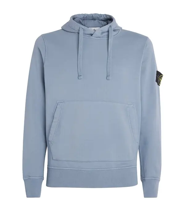 Stone Island Organic Cotton Fleece Hoodie - Blue