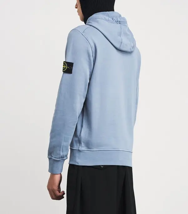 Stone Island Organic Cotton Fleece Hoodie - Blue