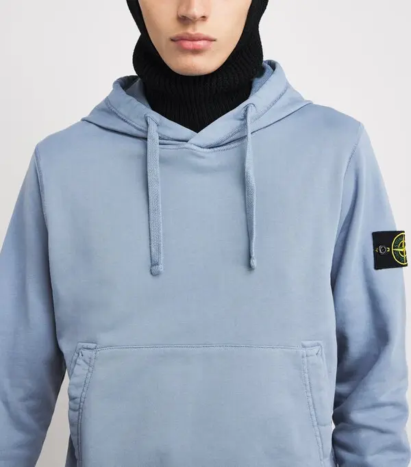Stone Island Organic Cotton Fleece Hoodie - Blue