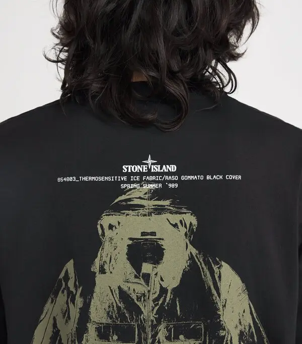 Stone Island Cotton Archivio Logo T-shirt - Black