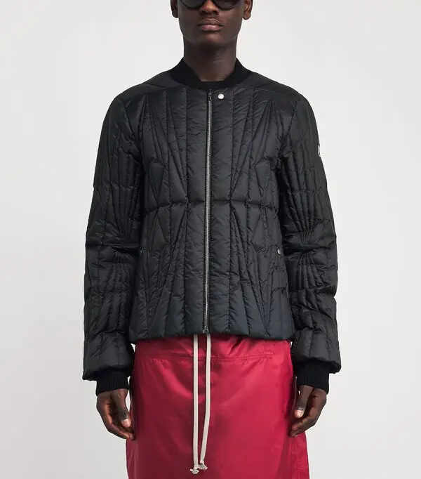 Rick Owens X Moncler Down Geocamo Flight Jacket - Black