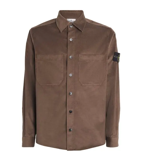 Stone Island Cotton Corduroy Compass Overshirt - Brown