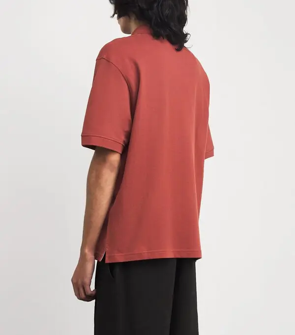 Stone Island Cotton Embroidered Polo Shirt - Red