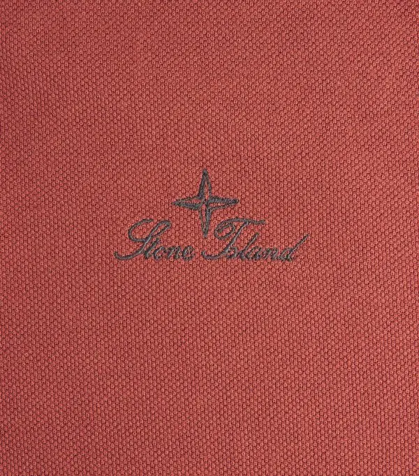 Stone Island Cotton Embroidered Polo Shirt - Red