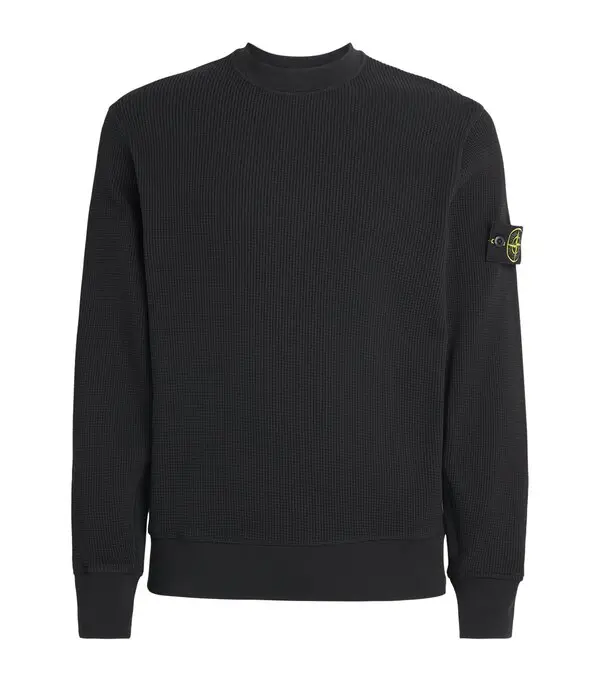 Stone Island Cotton Waffle-knit Crew Neck Sweater