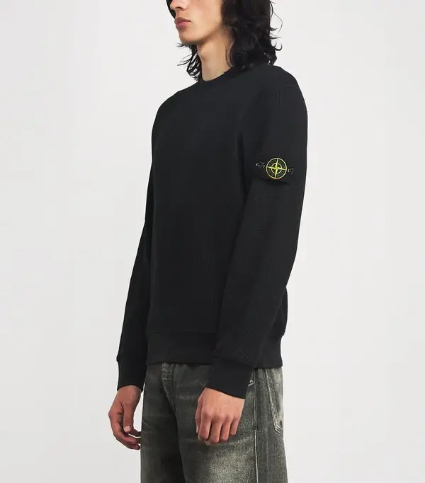 Stone Island Cotton Waffle-knit Crew Neck Sweater