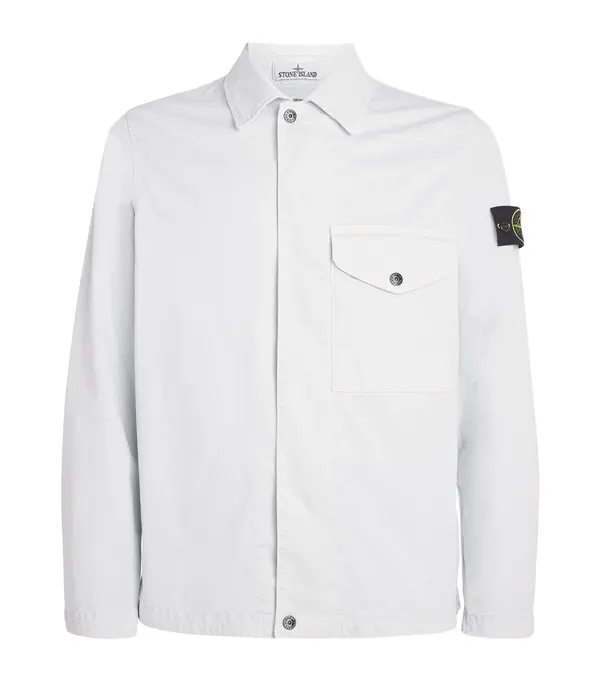 Stone Island Organic Cotton Compass Shirt Jacket - Blue