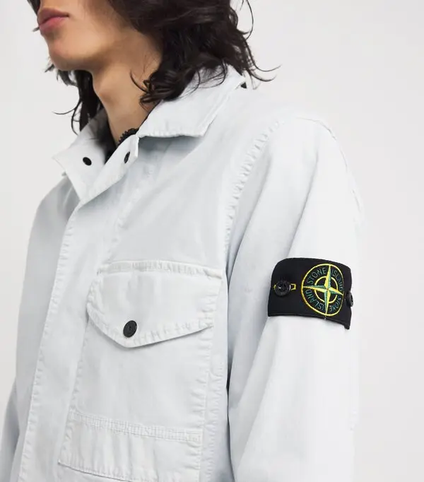 Stone Island Organic Cotton Compass Shirt Jacket - Blue