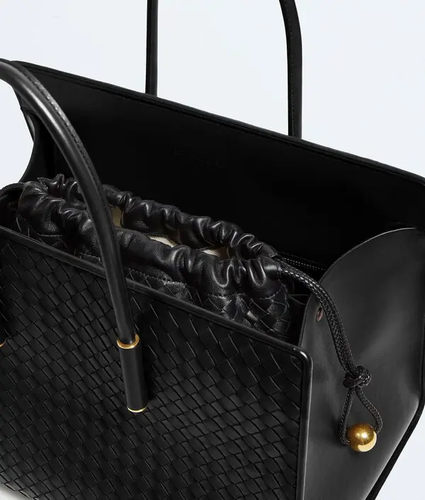 Bottega Veneta Intrecciato Leather Tote Bag - Black