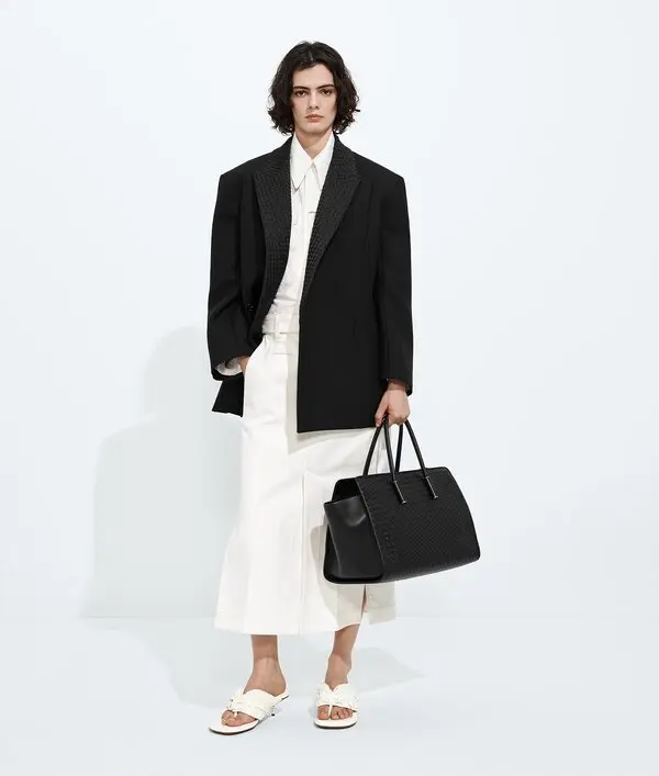 Bottega Veneta Intrecciato Leather Tote Bag - Black