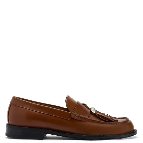 GIUSEPPE ZANOTTI Leather Loafers With Tassels - Light_brown