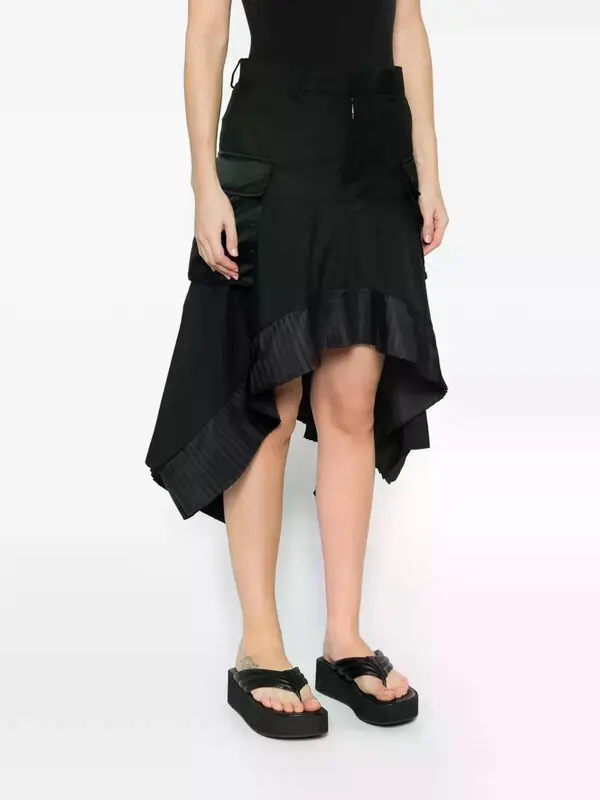 Sacai Cargo-pocket Midi Skirt - Black