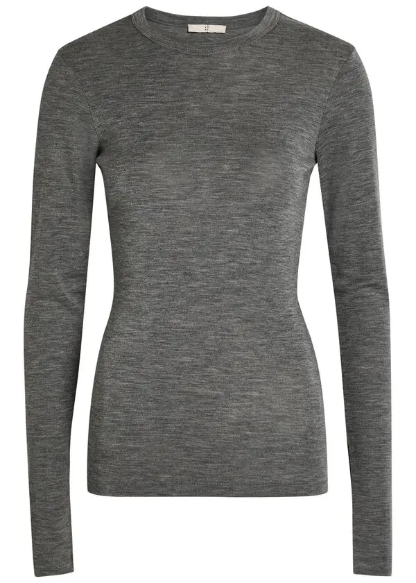 RÓHE Crew-neck Merino Wool T-shirt - Grey