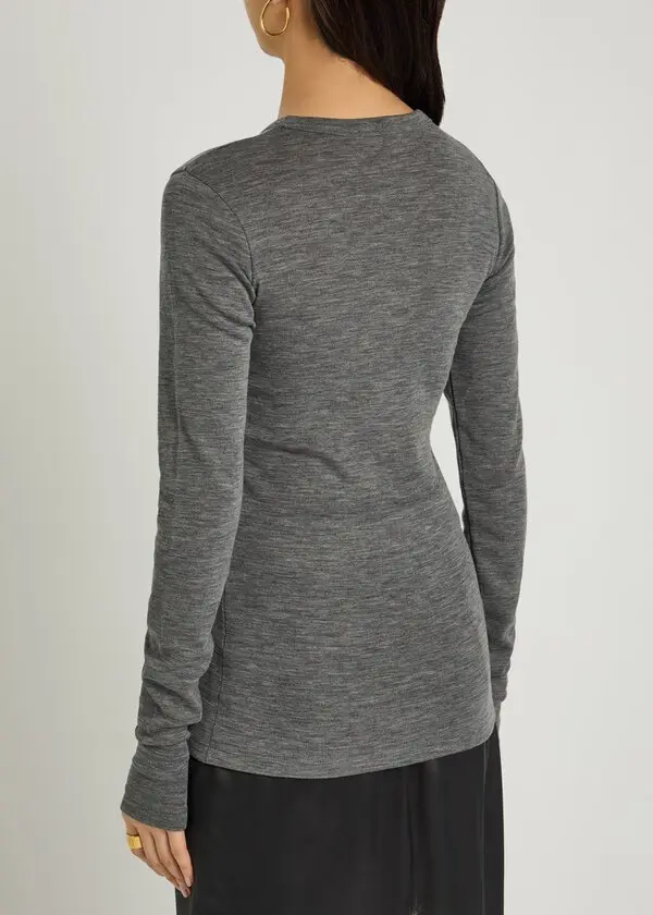 RÓHE Crew-neck Merino Wool T-shirt - Grey