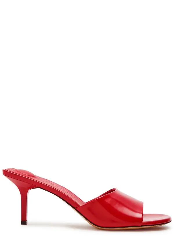 Jacquemus Les Mules Cubisto 70 Glossed Leather Mules - Red