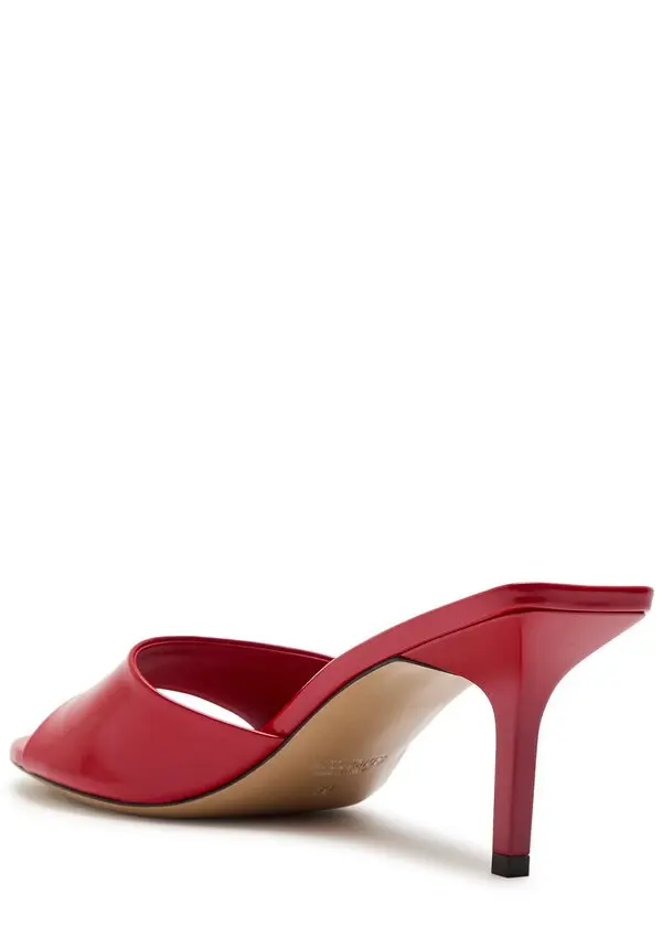 Jacquemus Les Mules Cubisto 70 Glossed Leather Mules - Red