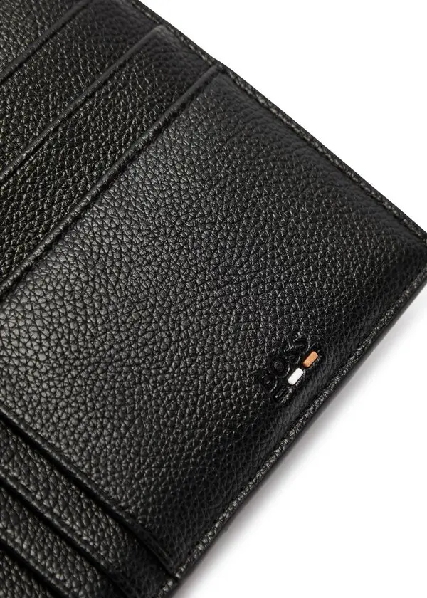 BOSS Ray Logo Grained Leather Card Holder