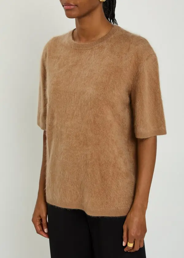 LISA YANG Brushed Cashmere Crewneck Top