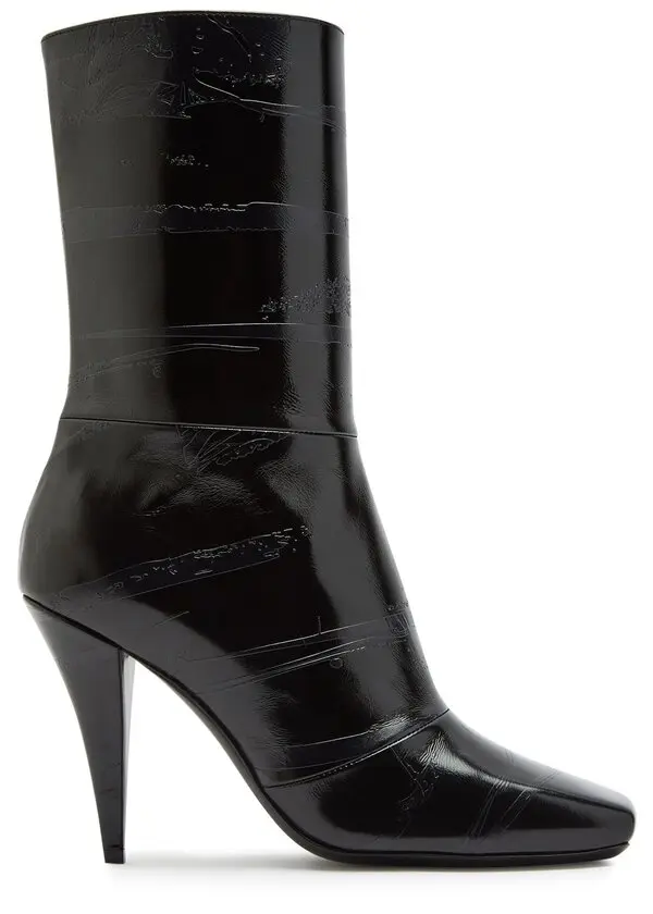 Givenchy Shark 95 Glossed-leather Ankle Boots