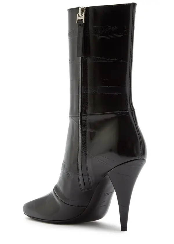 Givenchy Shark 95 Glossed-leather Ankle Boots