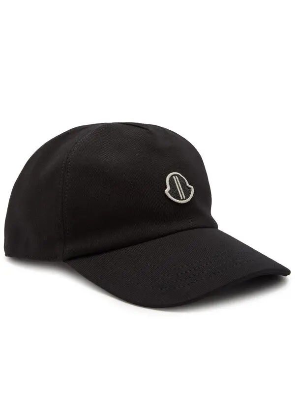 Rick Owens X Moncler Logo-appliquéd Cotton Baseball Cap - Black
