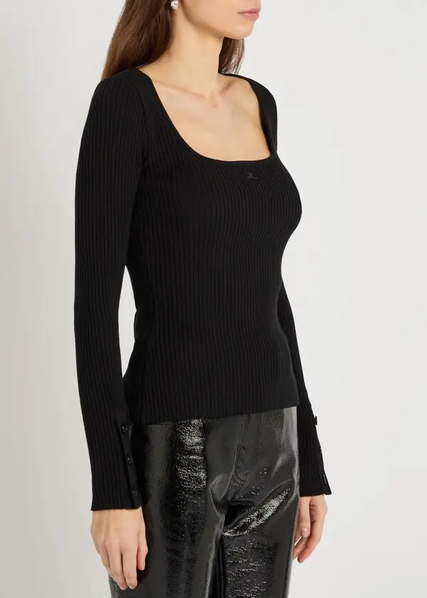 COURREGES Heritage Ribbed Knit Top