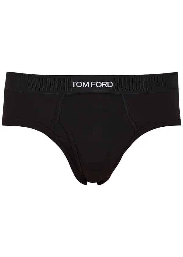 TOM FORD Stretch-cotton Briefs - Black