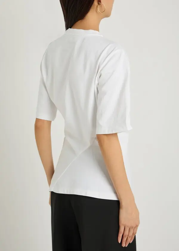 RÓHE Gathered Cotton T-shirt - White