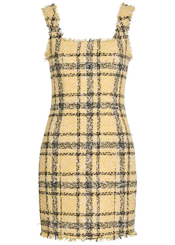 Balmain Checked Tweed Mini Dress - Multicoloured