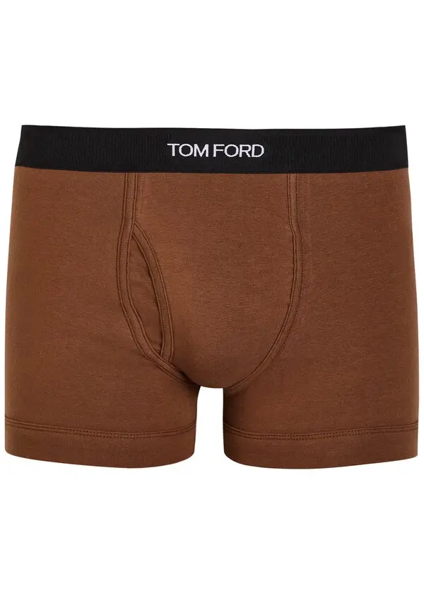 TOM FORD Stretch-cotton Boxer Briefs - Brown