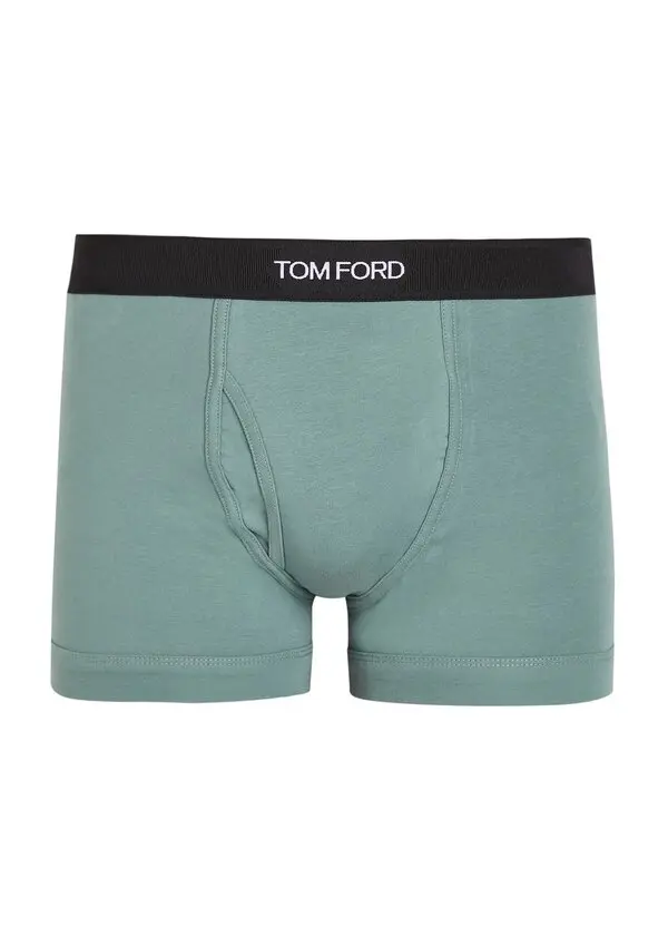 TOM FORD Stretch-cotton Boxer Briefs - Teal