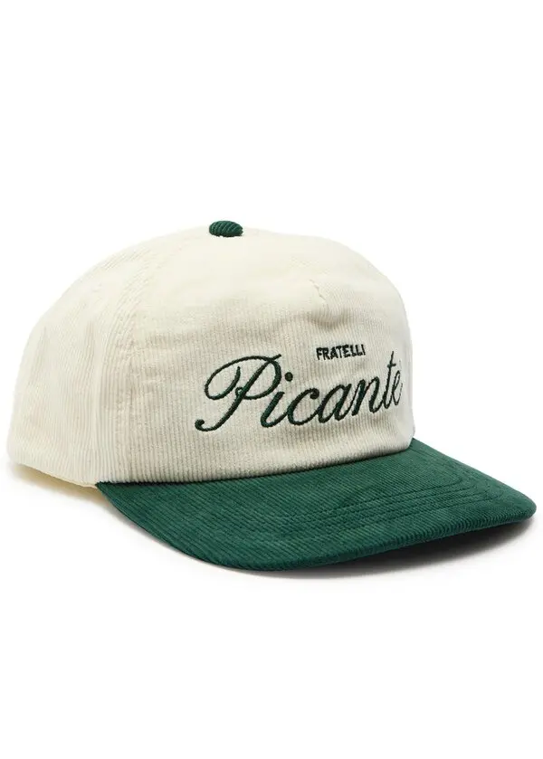 PICANTE Fratelli Logo-embroidered Corduroy Cap - Ivory