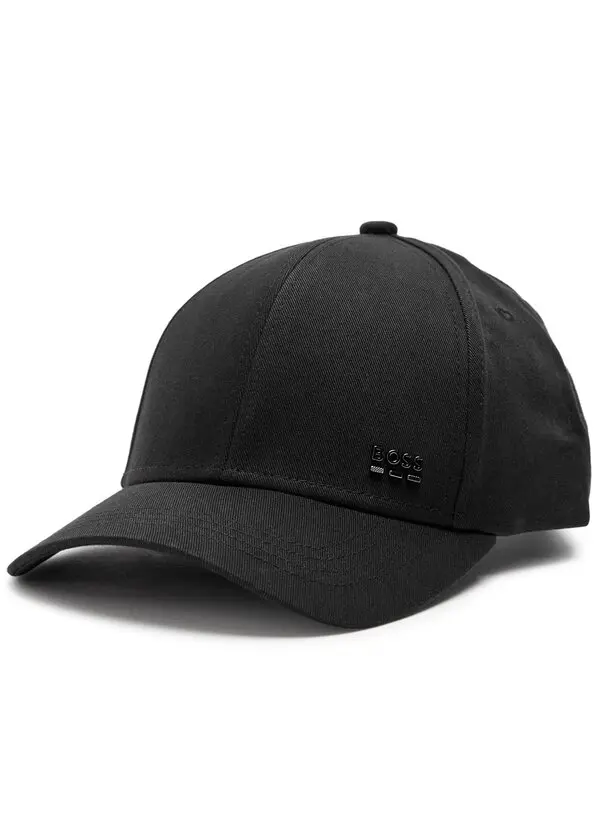 BOSS Logo-appliquéd Canvas Cap - Black
