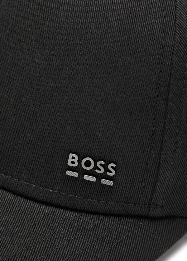 BOSS Logo-appliquéd Canvas Cap - Black