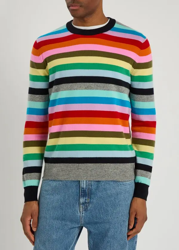 ALLUDE Striped Cashmere Jumper