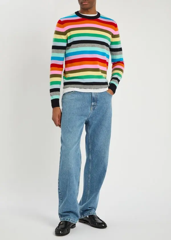 ALLUDE Striped Cashmere Jumper