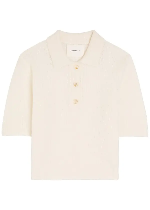 LISA YANG Masy Cashmere And Silk-blend Polo Top - Cream